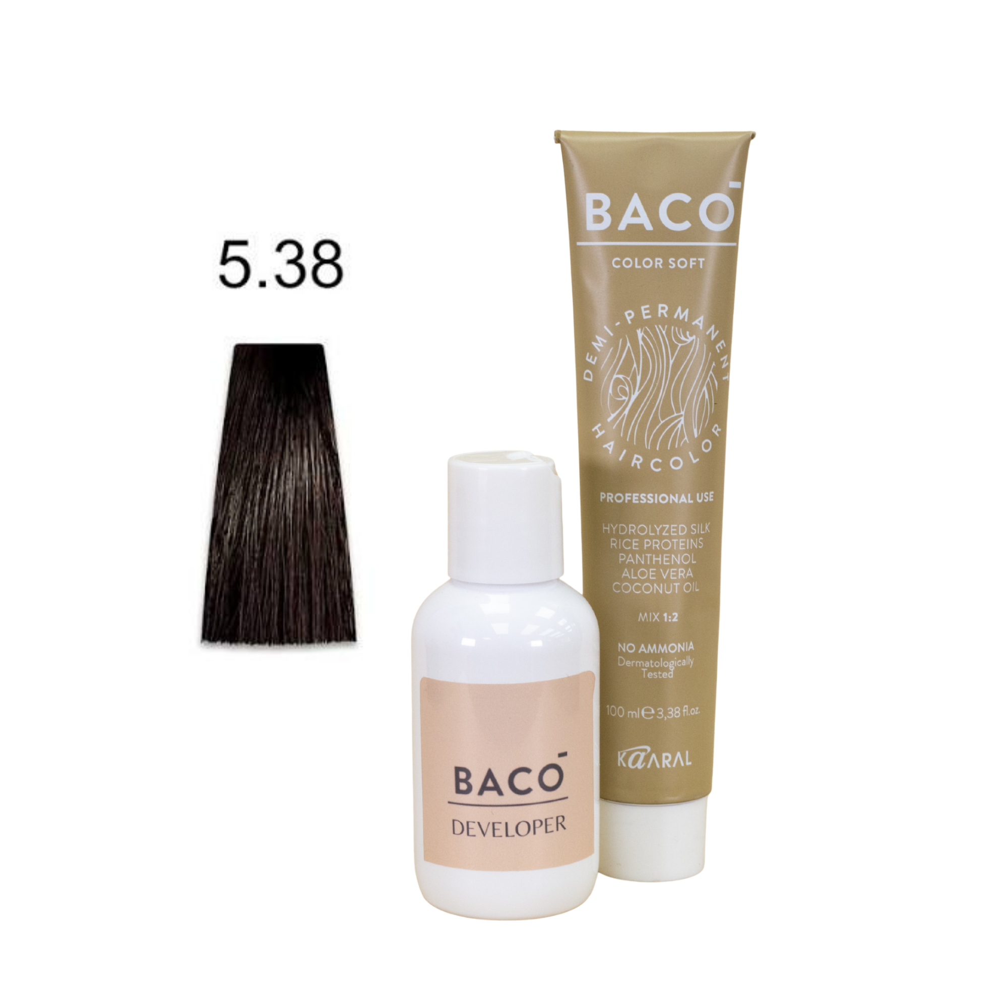 BACO Color & Developer Duo LV 5.38 Light Brown Gold Brunette – Hairs ...